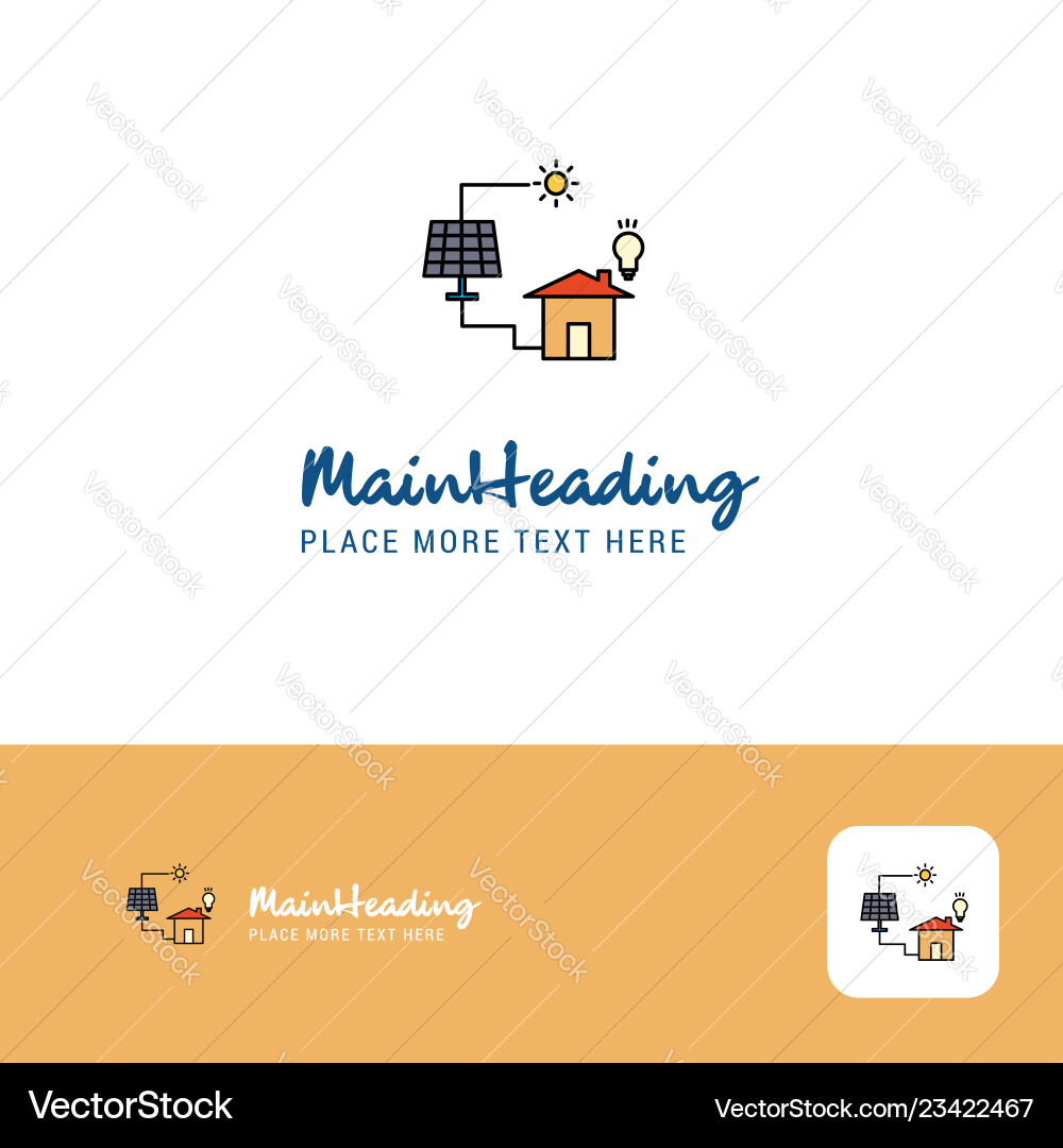 Creative solar panel logo design flat color Vector Image