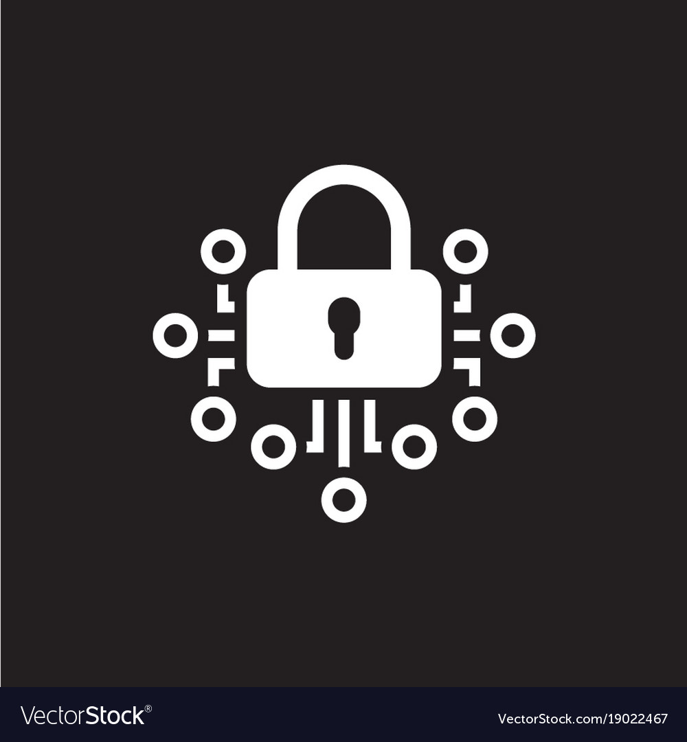 Cryptography icon technology Royalty Free Vector Image