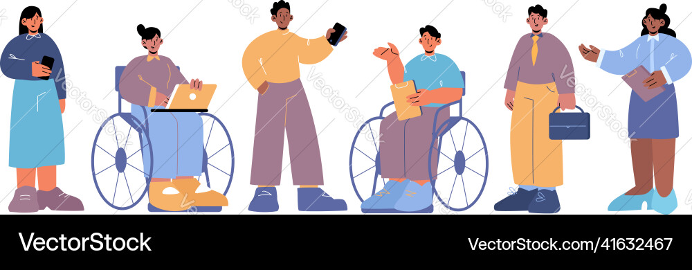 Diverse group business people team with disabled Vector Image