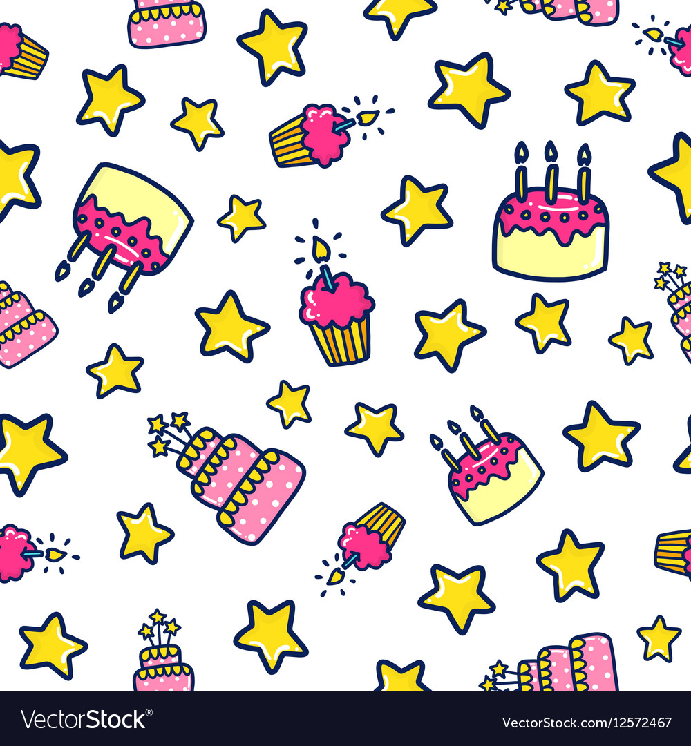 Doodles cute seamless pattern Royalty Free Vector Image