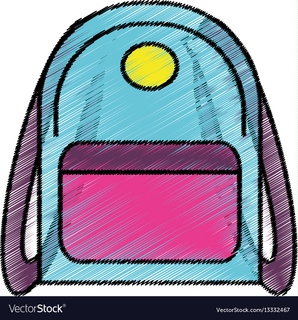 Drawing backpack school icon Royalty Free Vector Image