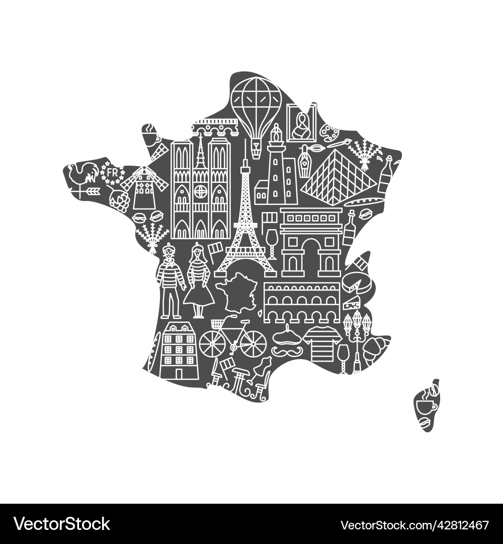 France country line concept Royalty Free Vector Image