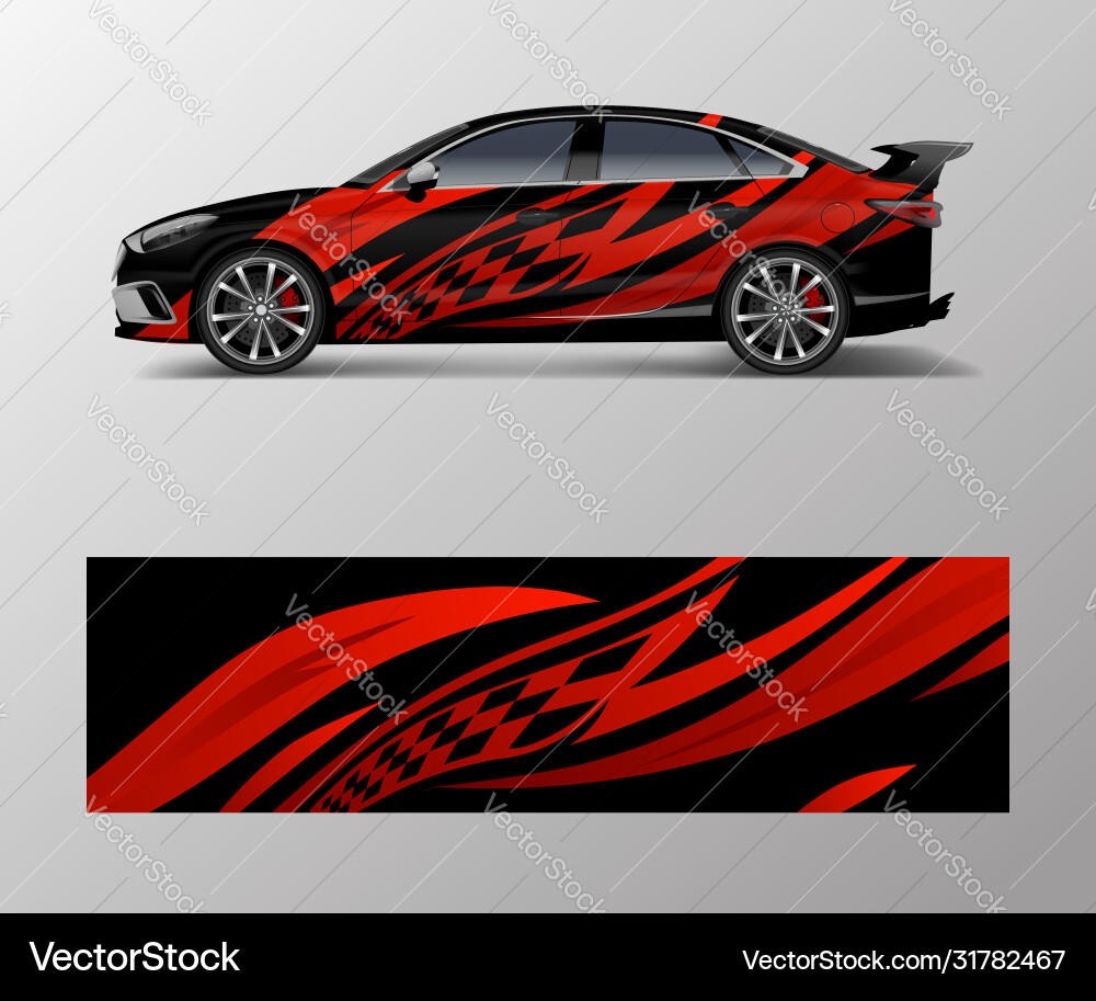 Graphic abstract racing designs for vehicle Vector Image