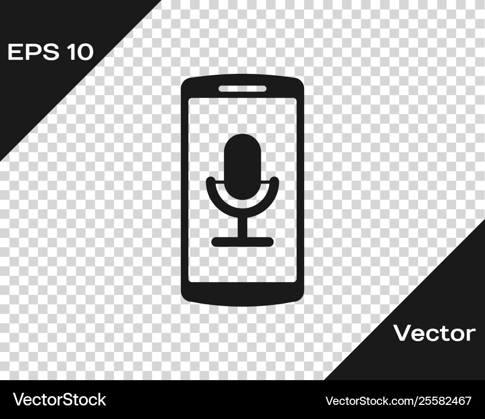 Grey mobile recording icon isolated on transparent