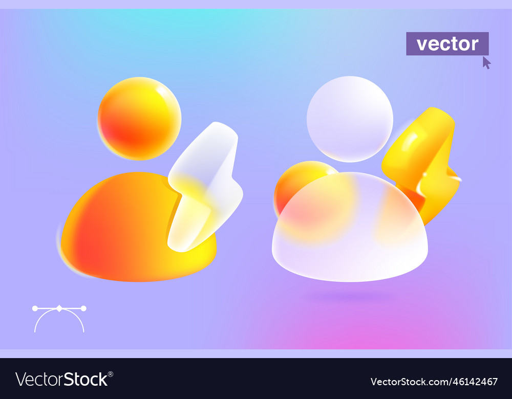 Person user icon in glassmorphism style 3d avatar Vector Image