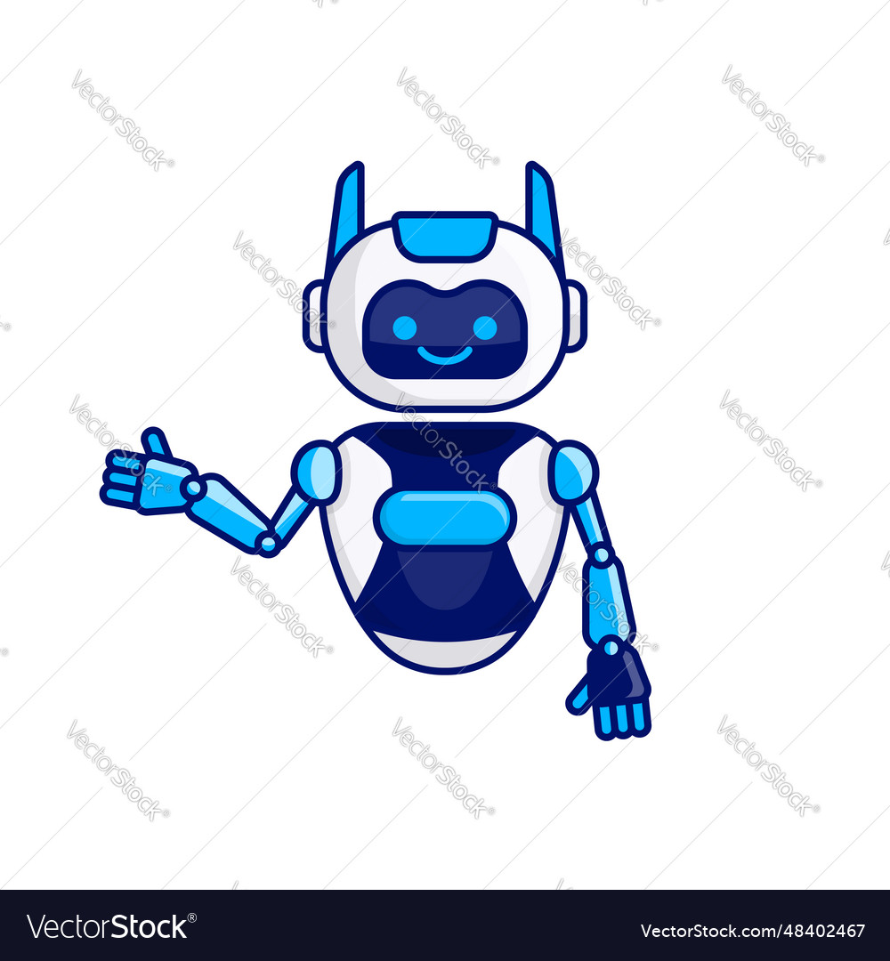Robot presenting or welcoming gesture cute Vector Image