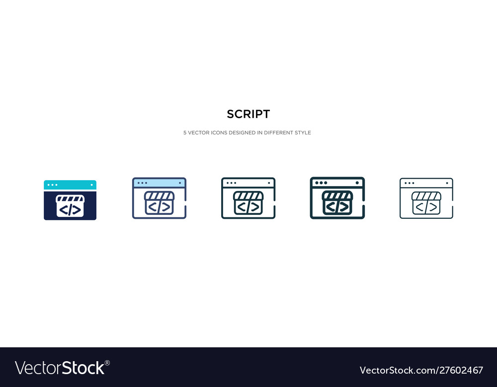 Script icon in different style two colored Vector Image
