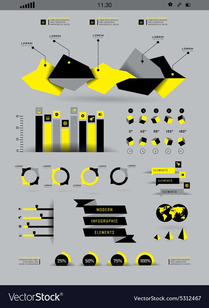 Set elements of infographics Royalty Free Vector Image