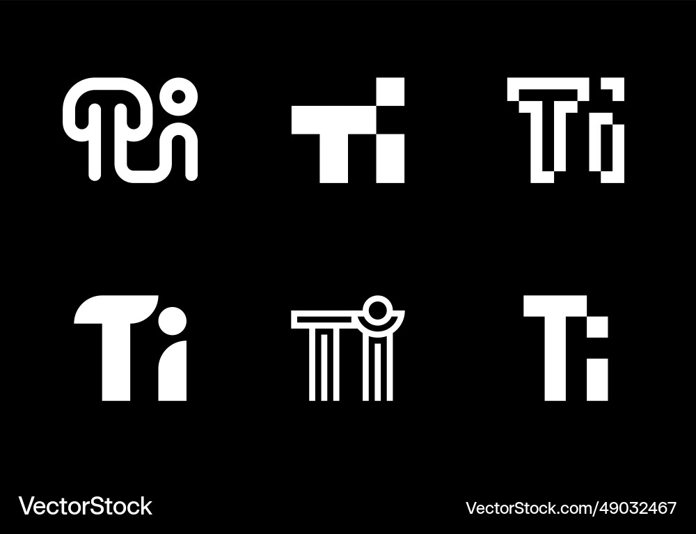 Set of letter ti logos Royalty Free Vector Image