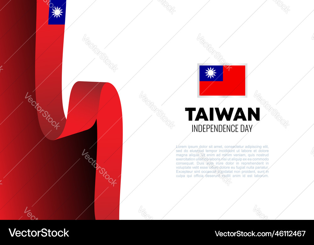 Taiwan independence day background banner poster Vector Image
