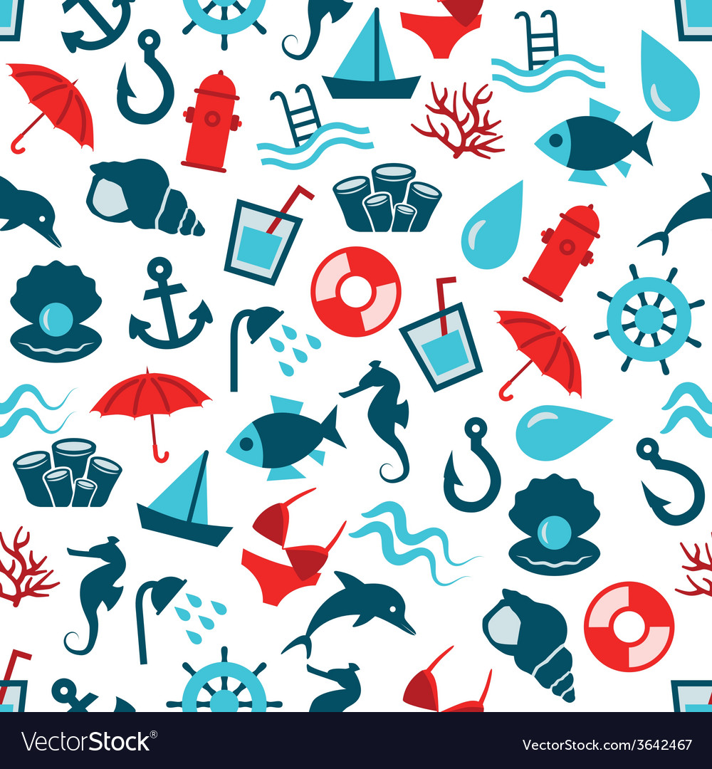 Water seamless pattern Royalty Free Vector Image