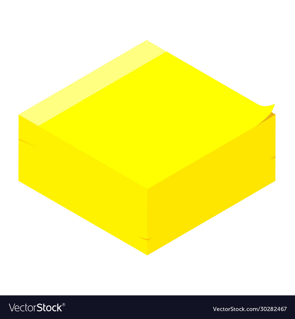 Yellow sticky notes post it isometric view Vector Image