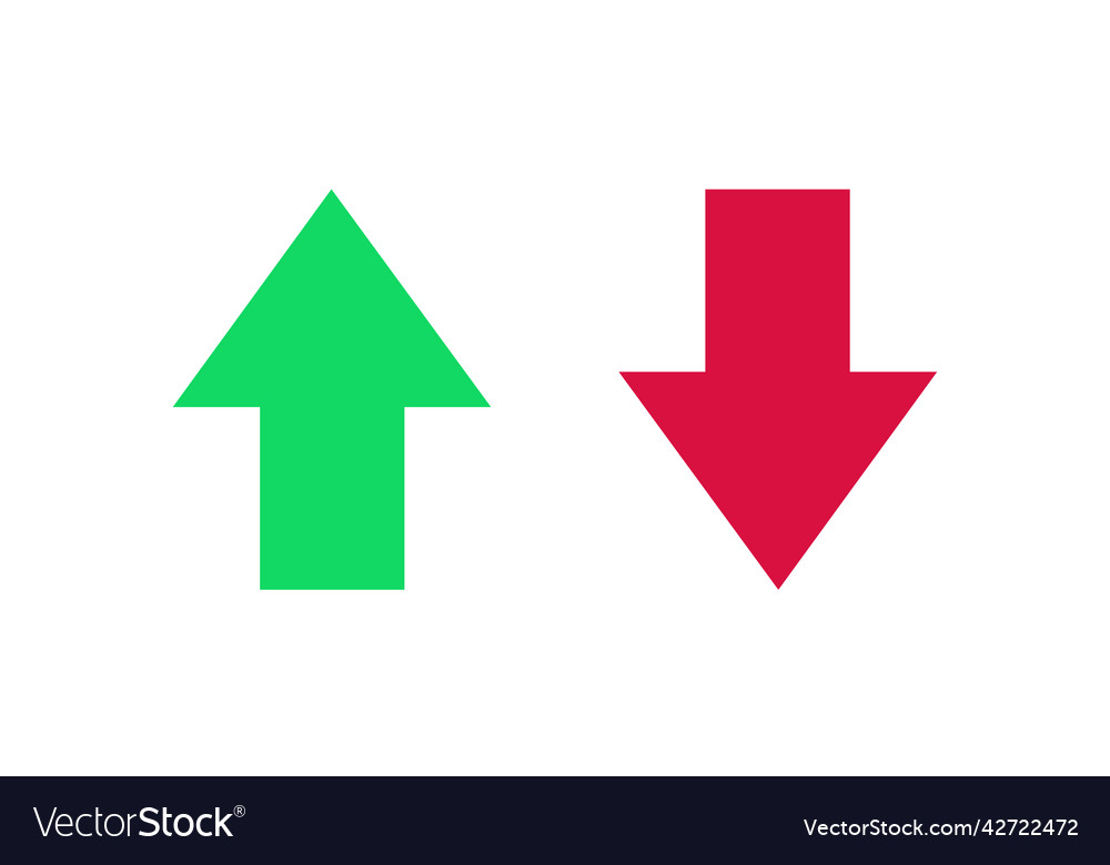 Arrows up and down red arrow pointer Royalty Free Vector