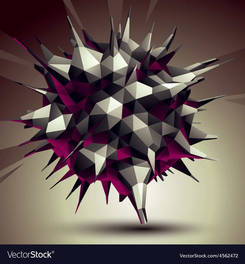 Asymmetric 3d Abstract Object Monochrome Geometric