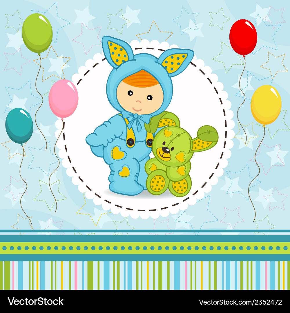 Baby boy dressed as rabbit Royalty Free Vector Image