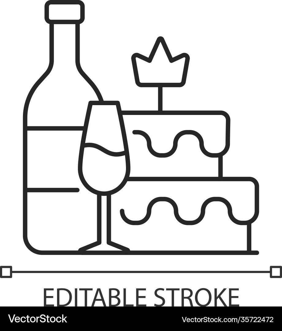 Bachelorette party linear icon Royalty Free Vector Image