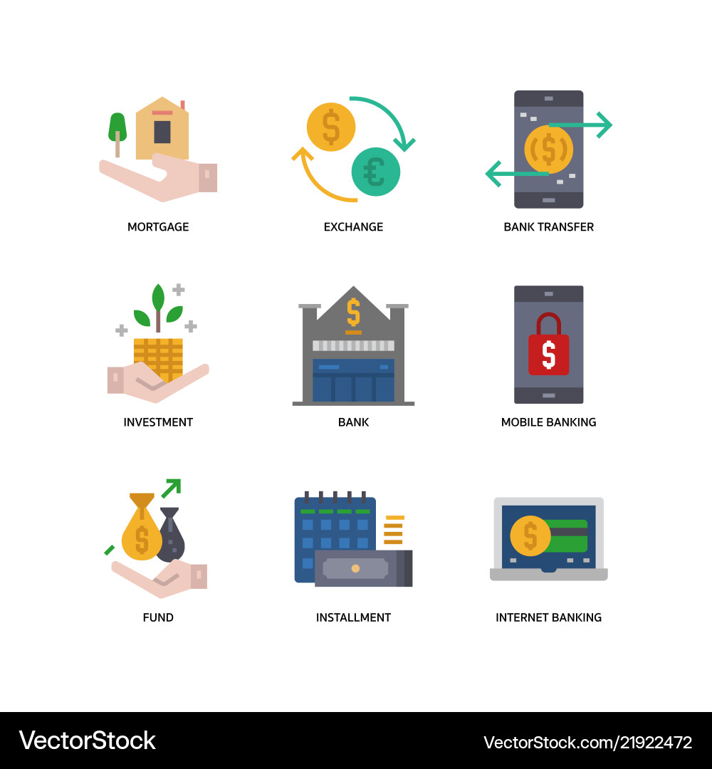 Banking and finance icons Royalty Free Vector Image