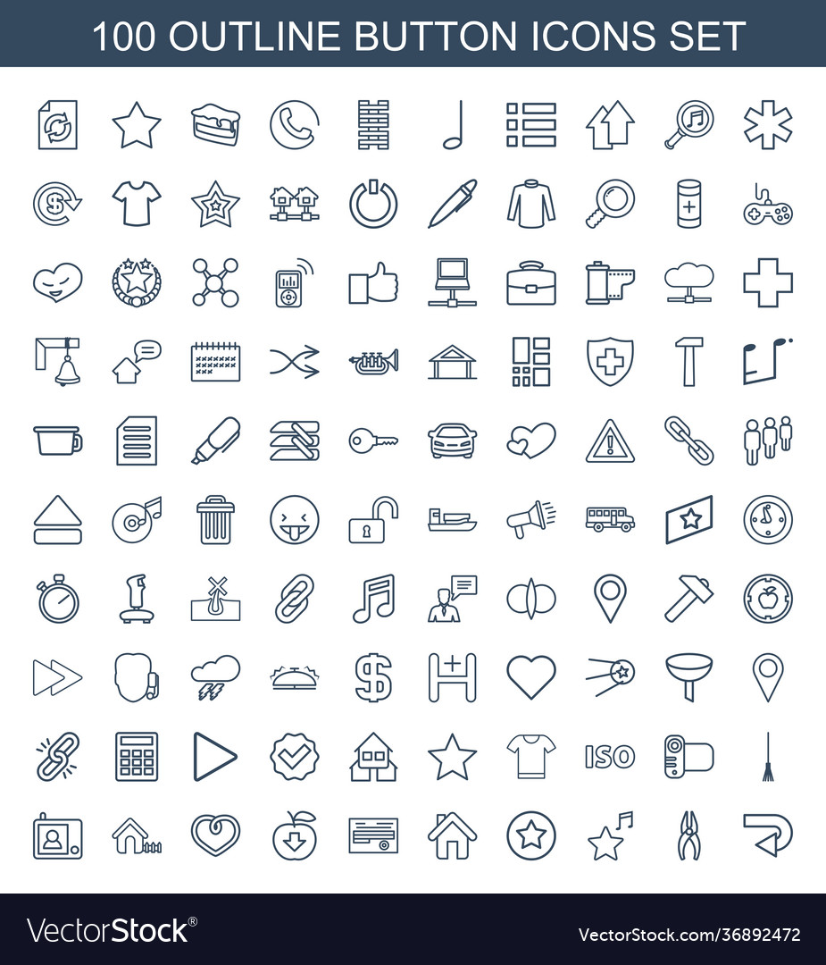 Button icons Royalty Free Vector Image - VectorStock