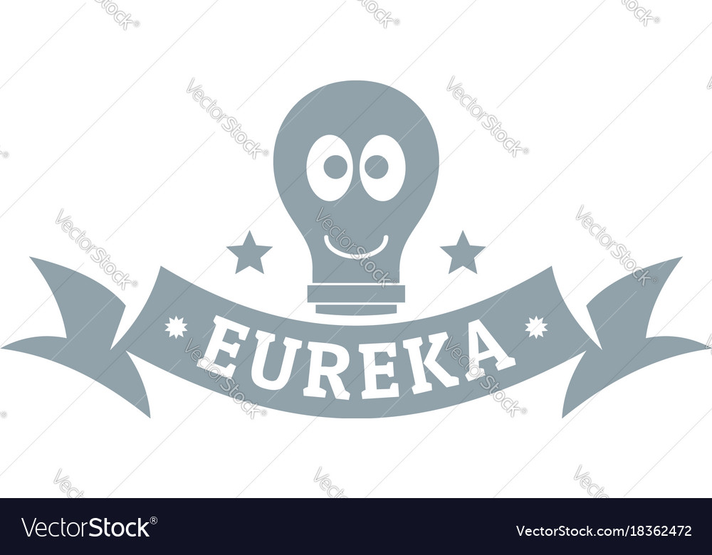 Eureka logo simple gray style Royalty Free Vector Image