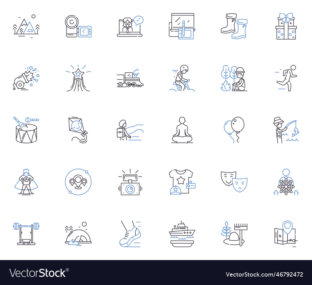 Human existence line icons collection survival Vector Image Human existence line icons collection survival Vector Image