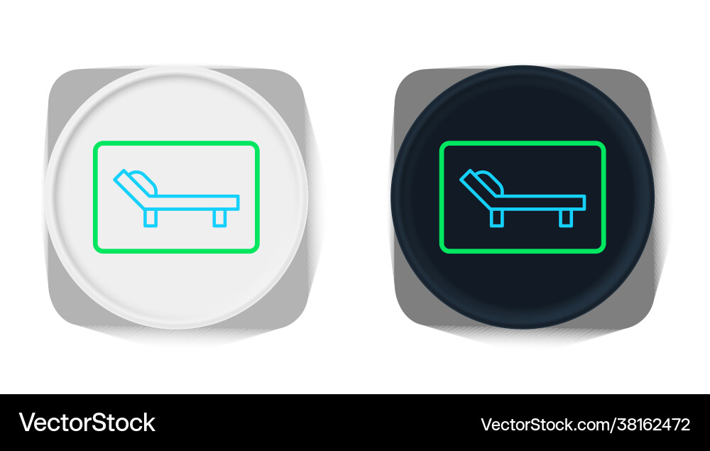 Line sunbed icon isolated on white background sun Vector Image