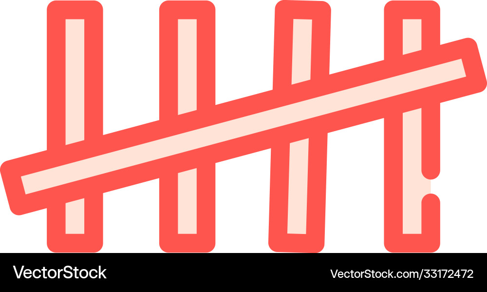 Notches prisoner color icon isolated Royalty Free Vector