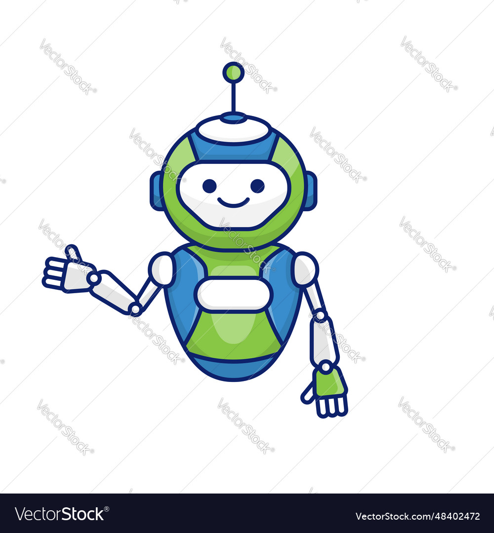 Robot presenting or welcoming gesture cute robot Vector Image