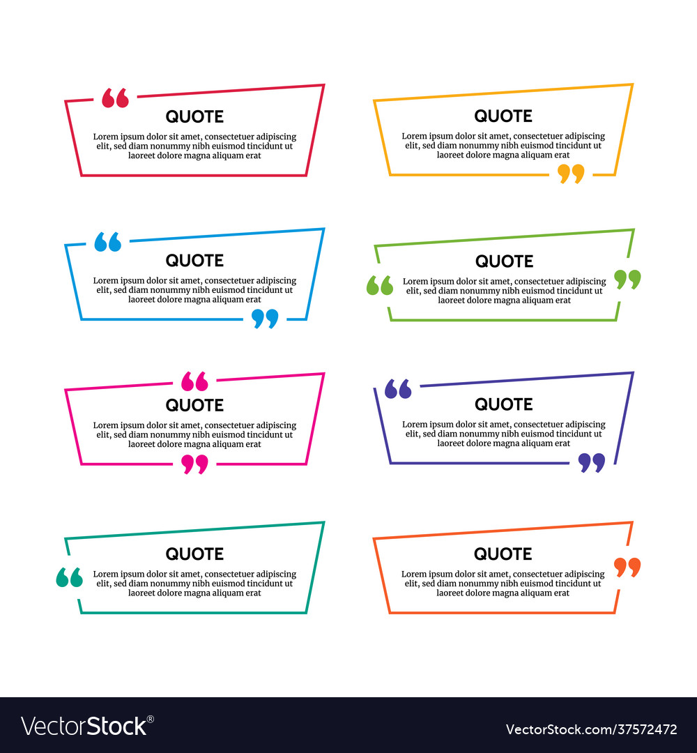 Set quote box frames Royalty Free Vector Image