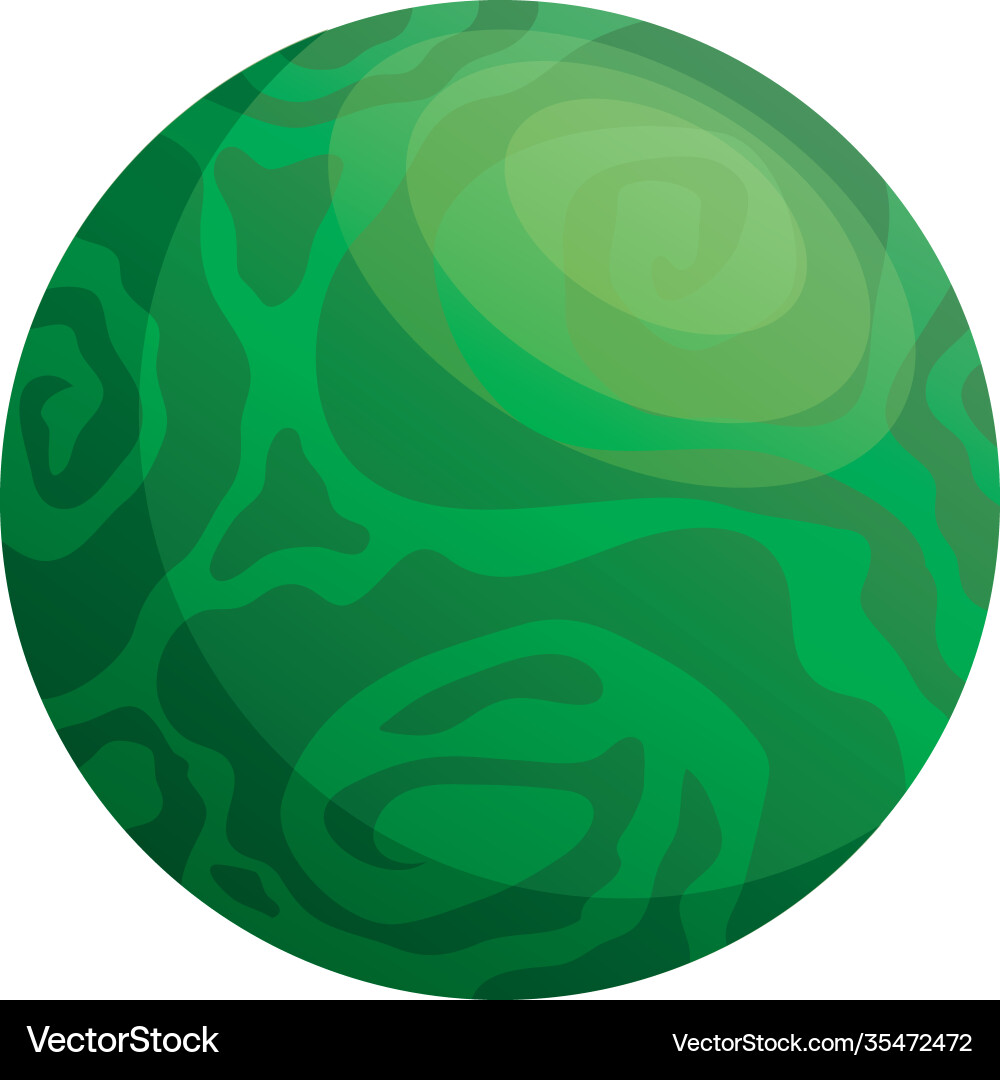 Space planet green color isolated style icon Vector Image