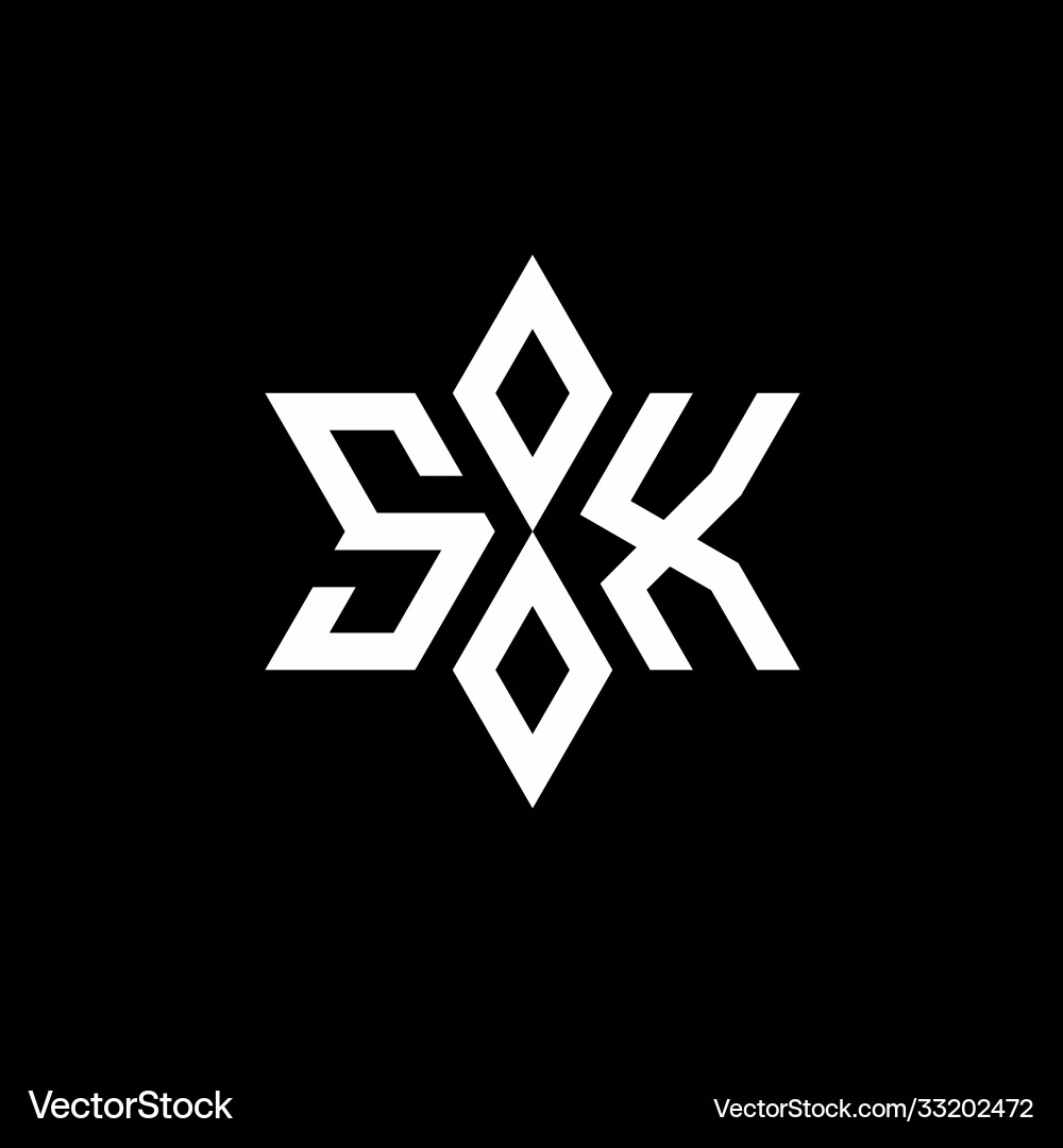 Sx monogram logo with star shape and luxury style Vector Image