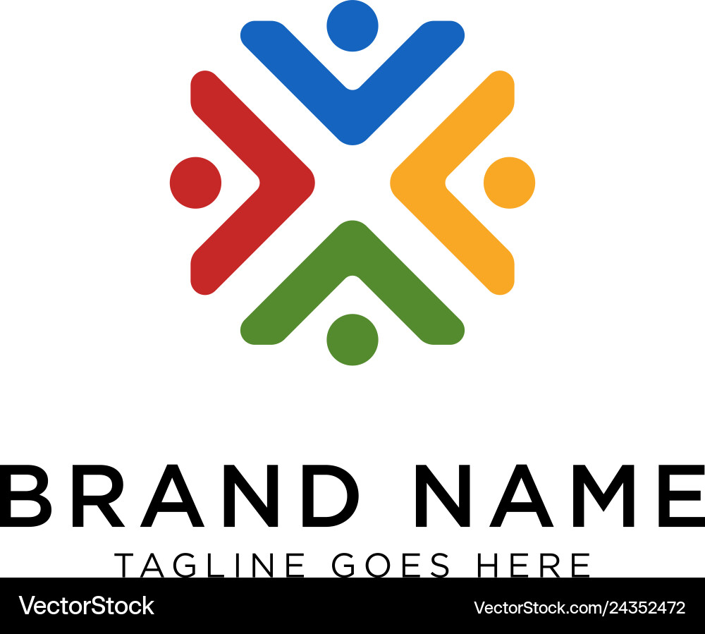 Teamwork logo design inspiration Royalty Free Vector Image