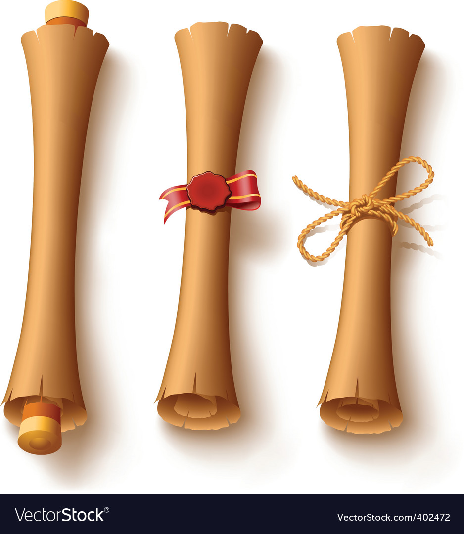 Three twisted scroll Royalty Free Vector Image