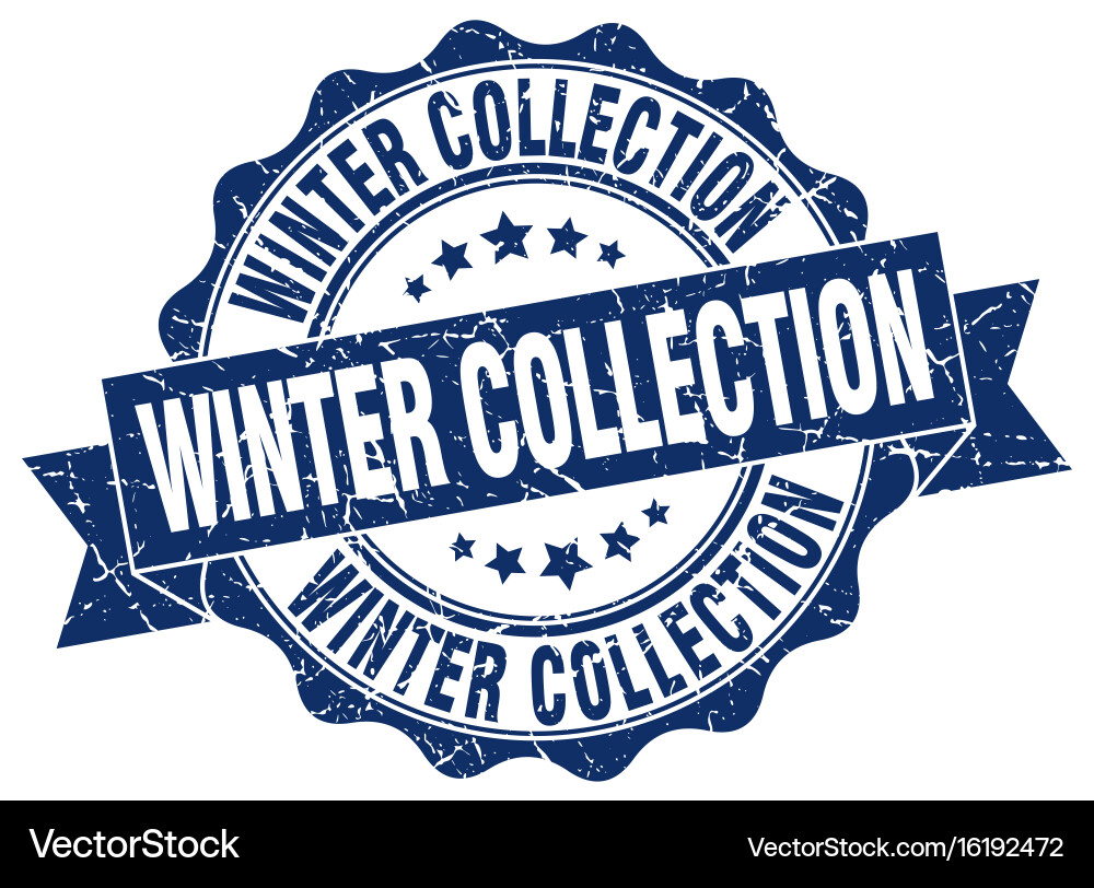 Winter collection stamp sign seal Royalty Free Vector Image