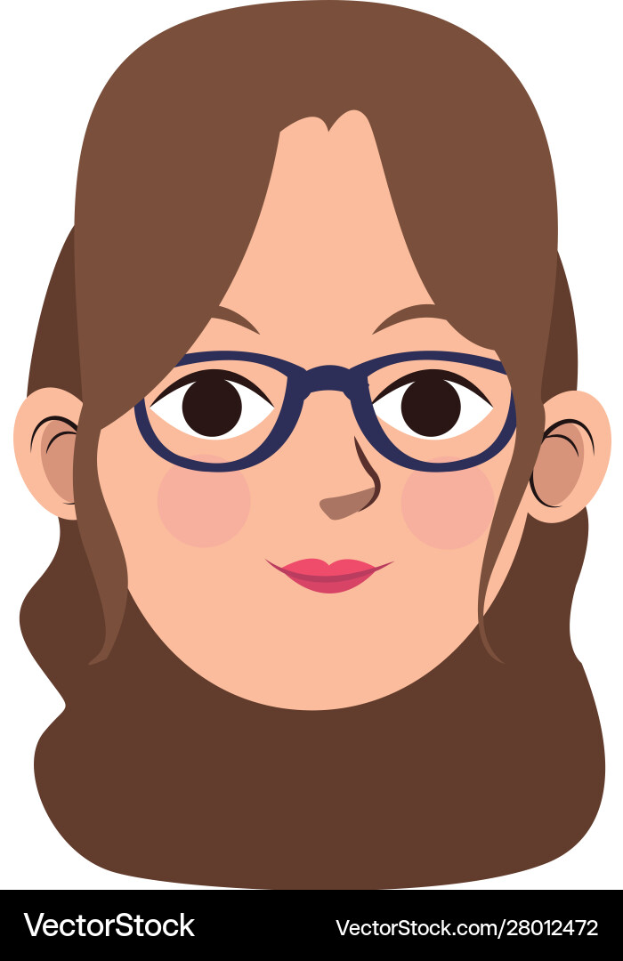 Woman with glasses icon flat design Royalty Free Vector
