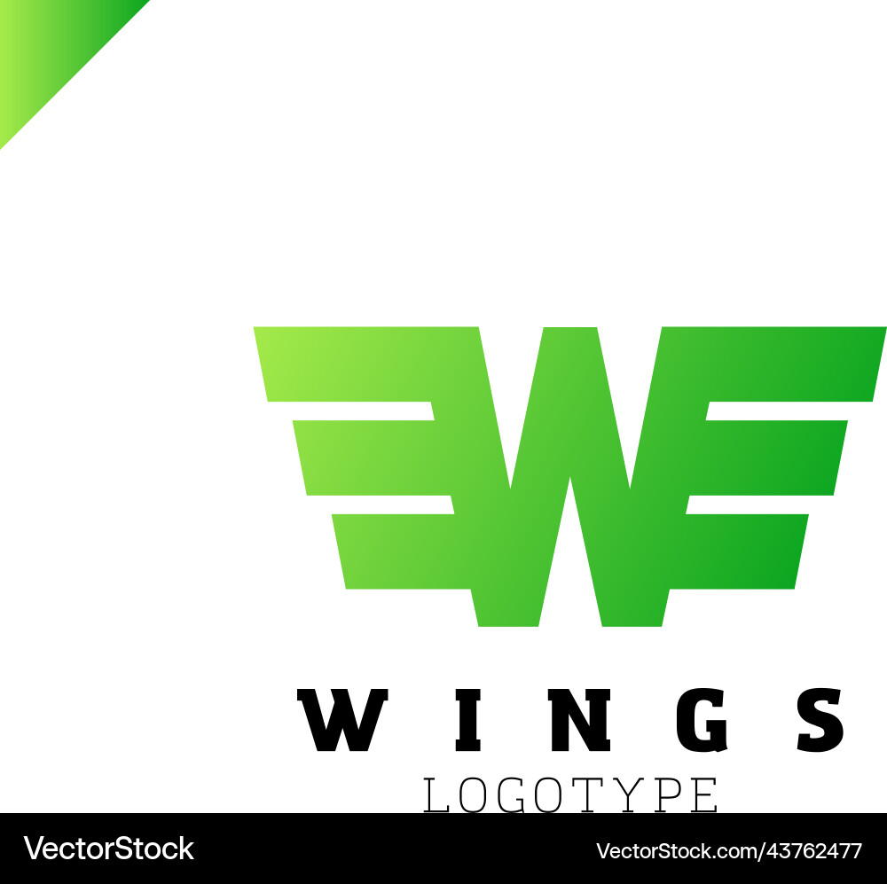Abstract wings and letter w logo template Vector Image