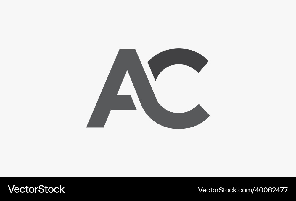 Ac letter logo modern concept isolated on white Vector Image