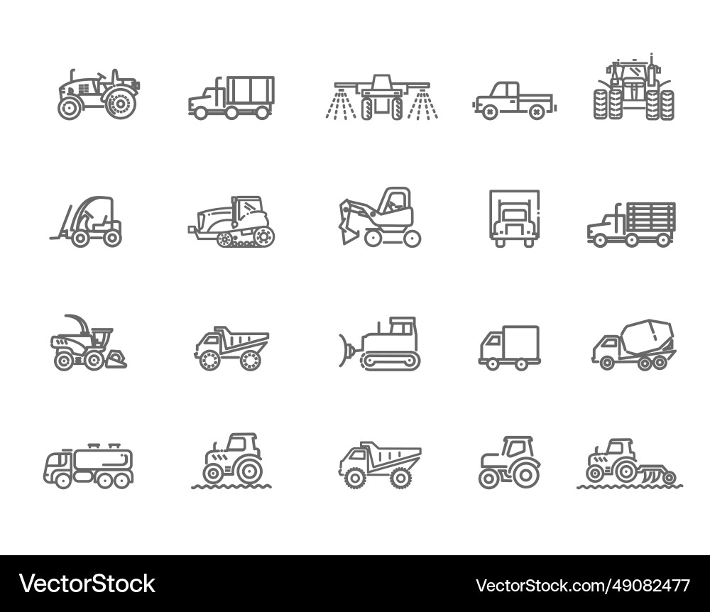 Agricultural and farming machines Royalty Free Vector Image