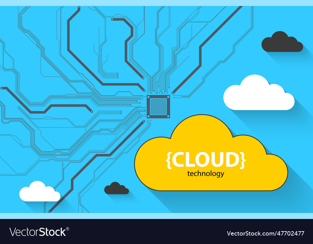 Cloud storage technology integrated digital web Vector Image