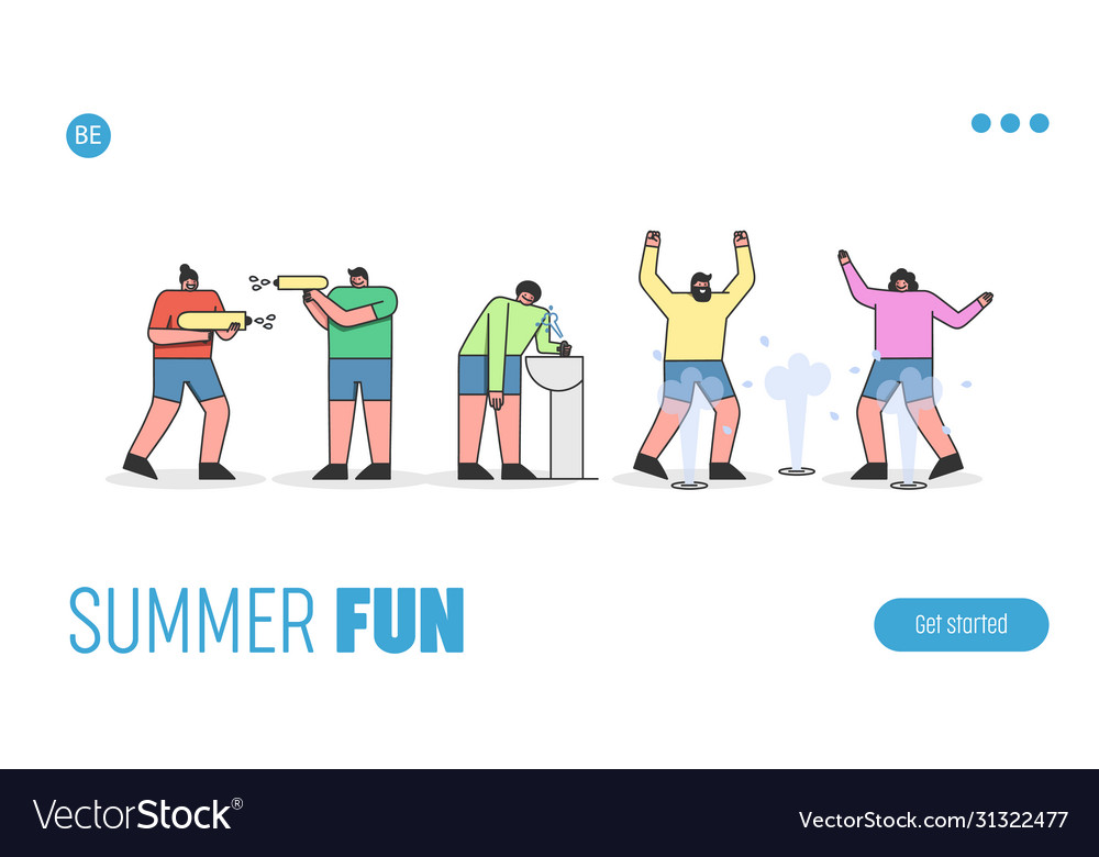 Concept of summer hot period website landing page Vector Image Concept of summer hot period website landing page Vector Image
