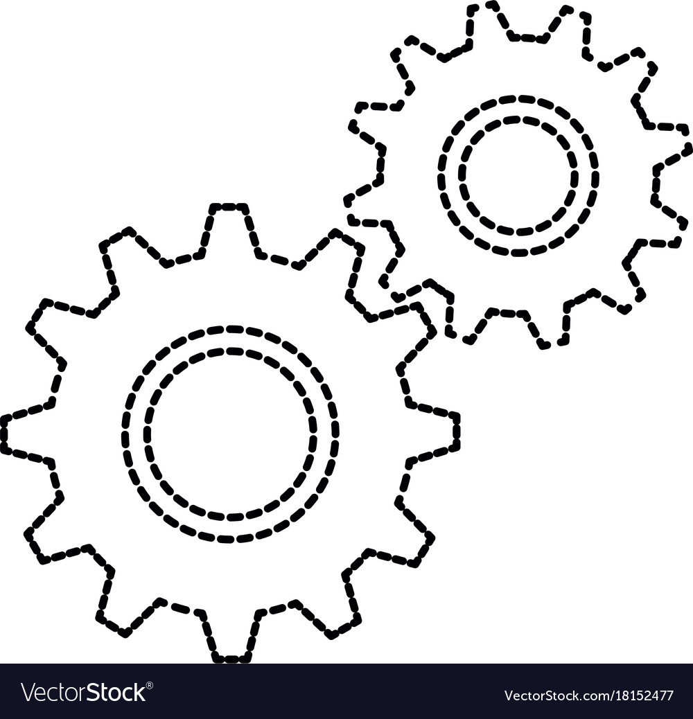 Gears machine isolated icon Royalty Free Vector Image