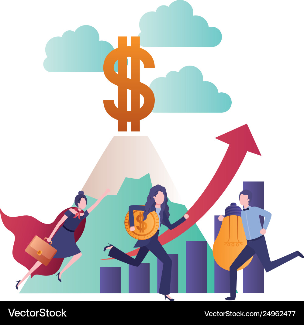 Group business with bar graphic avatar Royalty Free Vector