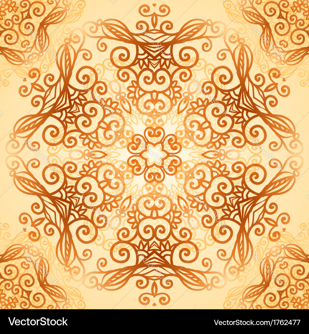 Ornate vintage circle pattern in mehndi style Vector Image