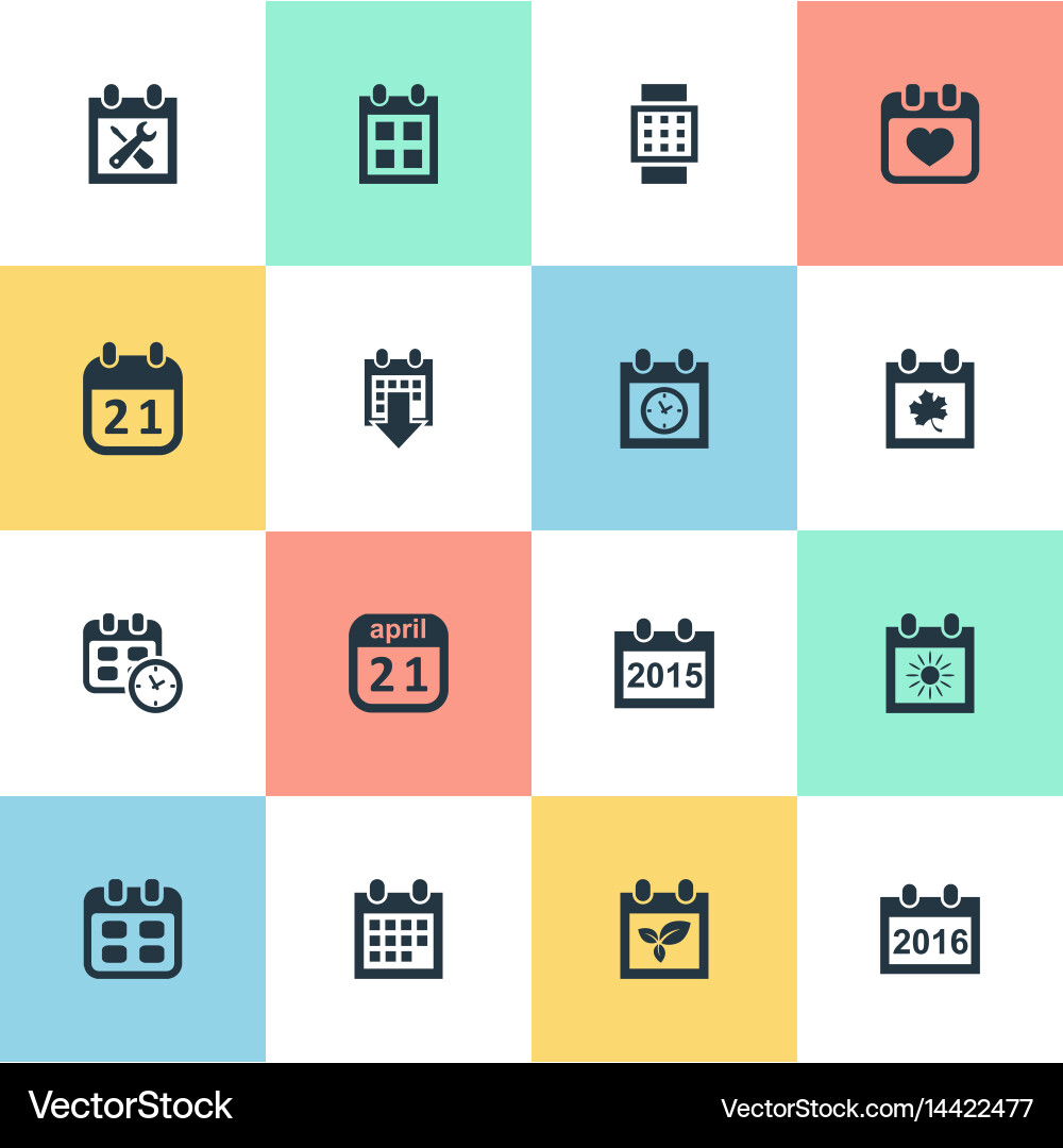 Set of simple date icons Royalty Free Vector Image