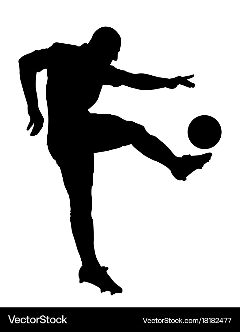 Shoot of a soccer player Royalty Free Vector Image