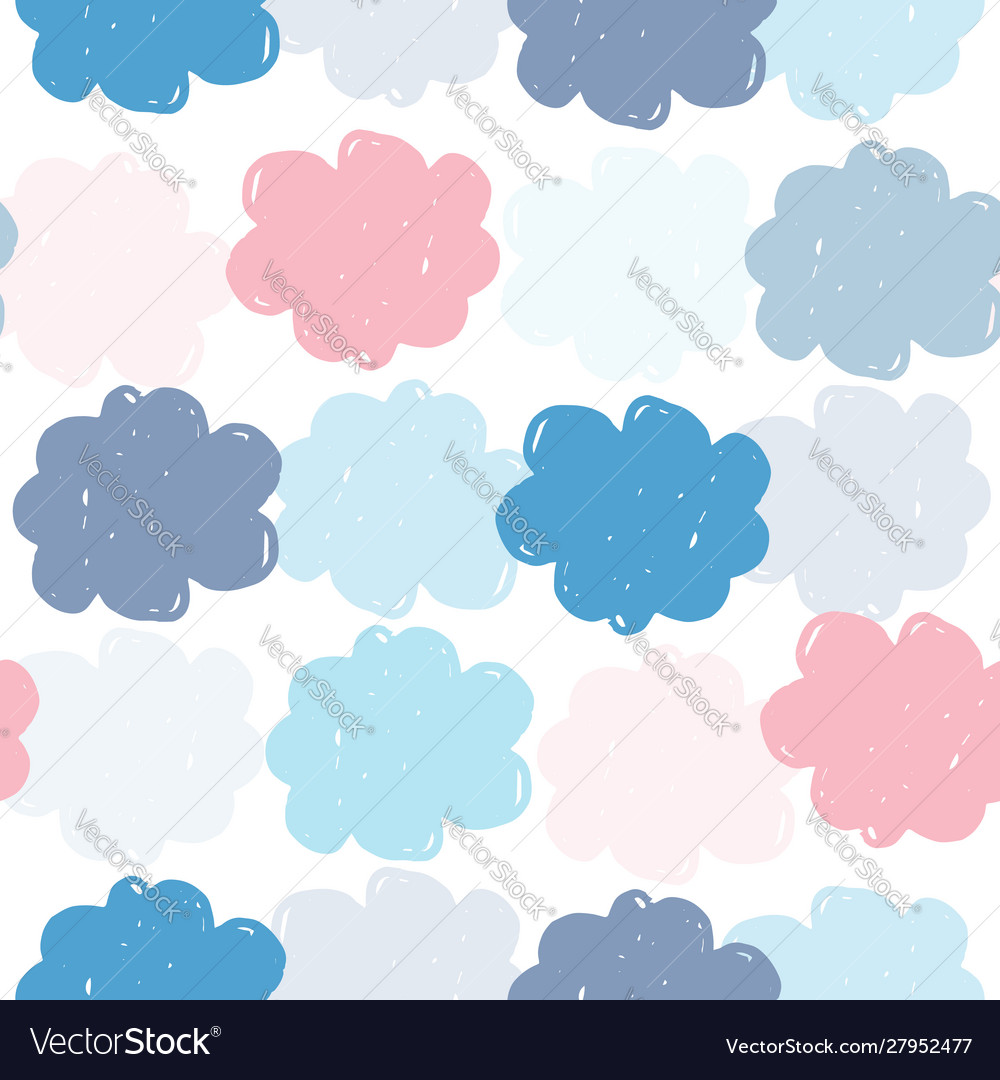 Simple colored clouds seamless pattern weather Vector Image