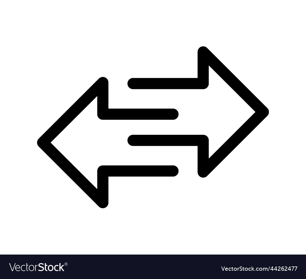 Two opposite arrows exchange icon transfer Vector Image