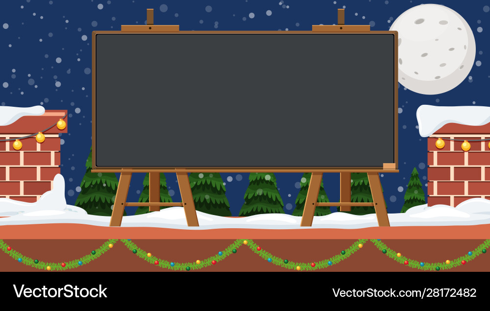 Border template with snow on roof Royalty Free Vector Image
