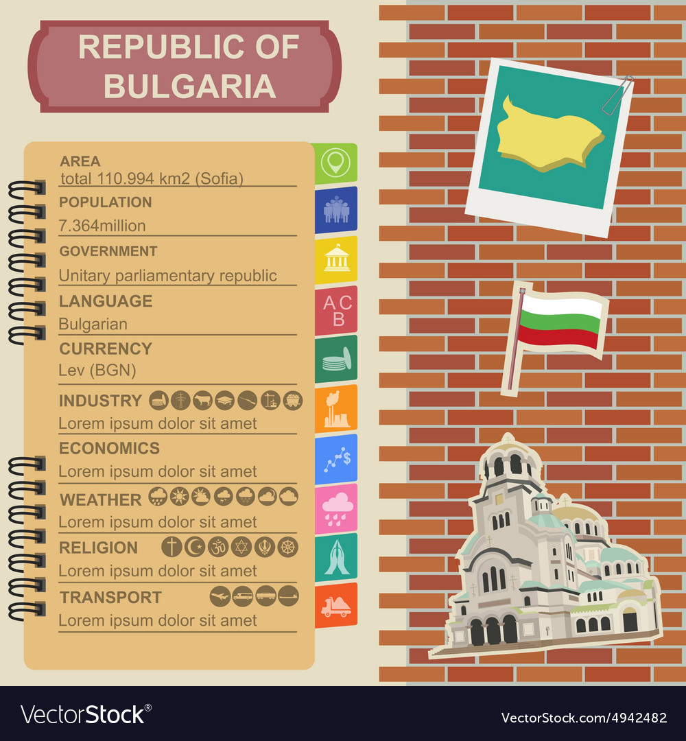 Bulgaria infographics statistical data sights Vector Image