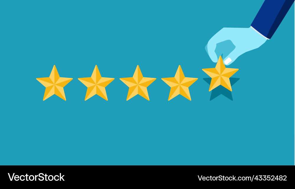 Businessman rated five stars feedback concept Vector Image