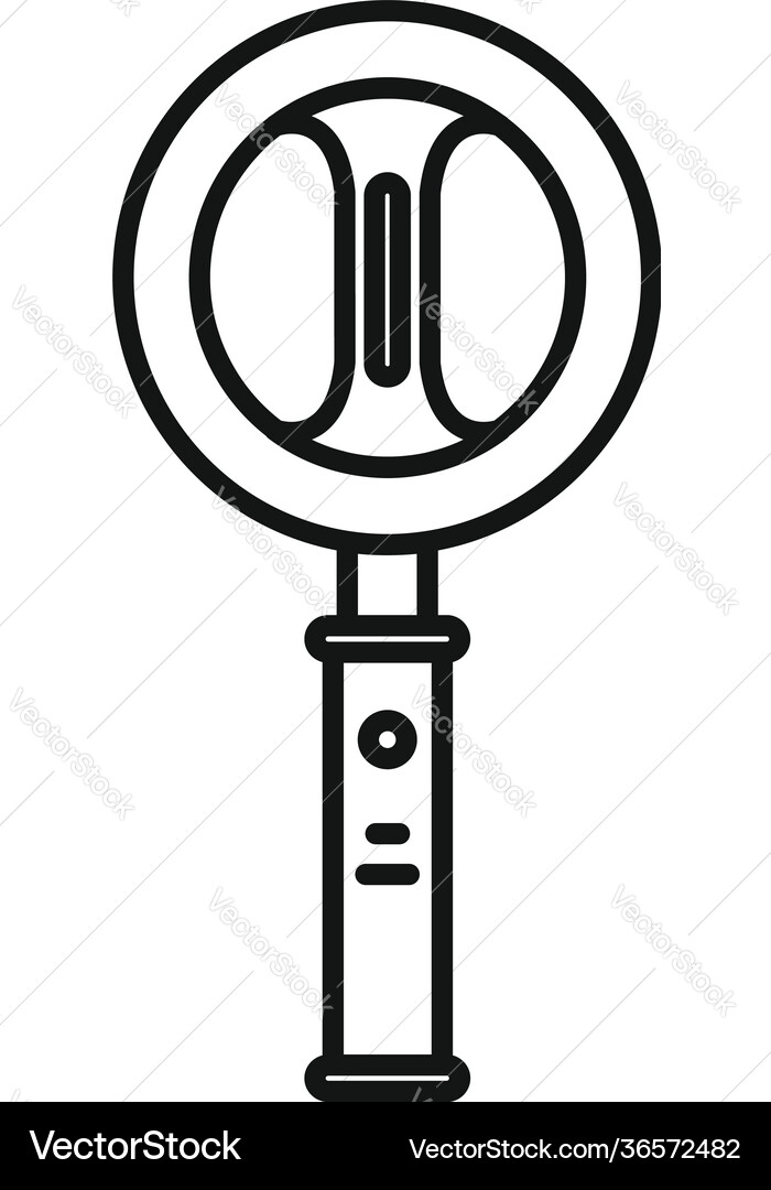 Circle metal detector icon outline style Vector Image
